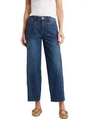 Wit & Wisdom High Waist Barrel Leg Jeans - Blue