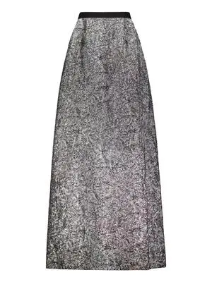 Alberta Ferretti Embroidered Long Skirt - Grey