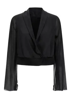 Alberta Ferretti V-neck Silk Blouse - Black