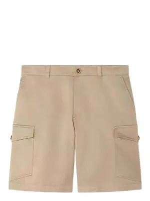 Versace Gabardine Cargo Shorts - Neutrals