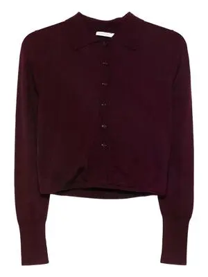 Patrizia Pepe Button-fastening Wool Cardigan - Purple