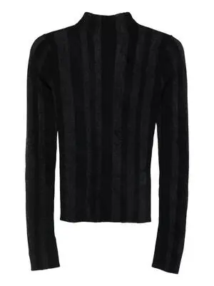 Patrizia Pepe Ribbed Crew-neck Sweater - Black