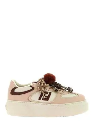 Fendi Platform Logo Sneakers - Neutrals