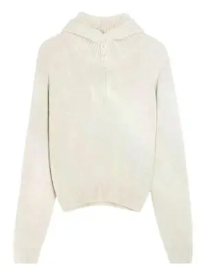 LEMAIRE Buttoned Ribbed-knit Sweater - Neutrals
