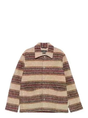Marc O'polo Striped Wool-blend Shacket - Neutrals