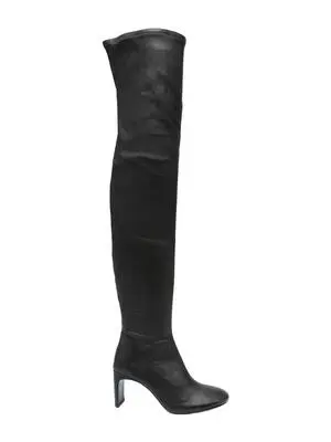Patrizia Pepe 75mm Nappa Leather Thigh-high Boots - Black