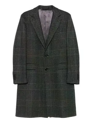 LARDINI Checked Wool Coat - Black