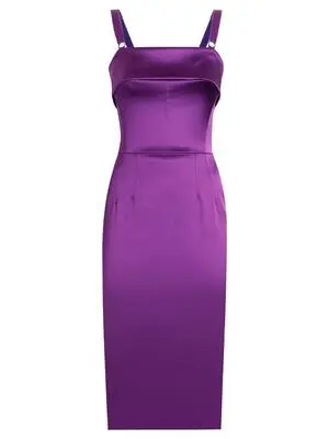 Dolce & Gabbana Fitted Satin Sheath Dress - Purple
