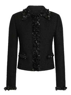 Dolce & Gabbana Short Jacket In Stretch Mat - Black