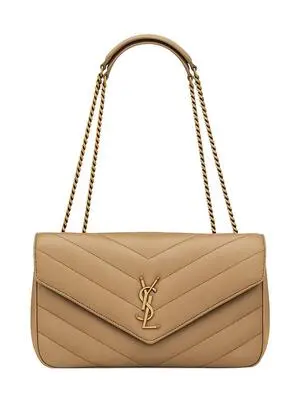 Saint Laurent Loulou Medium Matelasse Lambskin Shoulder Bag - Natural Tan