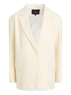 Maje Crepe Blazer - Ecru