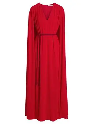 Alice + Olivia Zenaida Cape-effect Maxi Dress - Red