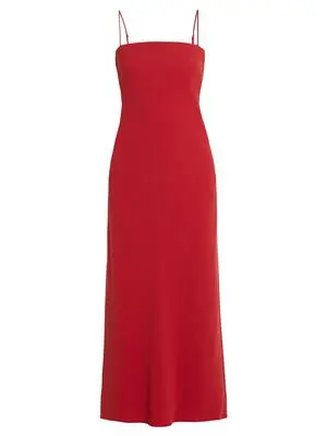 Veronica Beard Mavis Crepe Maxi Dress - Crimson