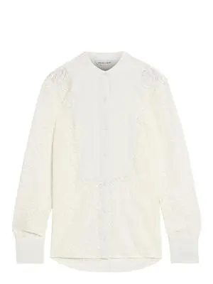 Veronica Beard Naya Guipure Lace And Piqué Shirt - Ivory