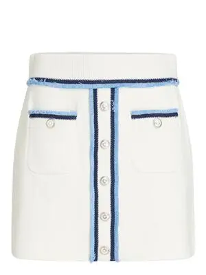 Maje Embellished Frayed Mini Skirt - Ivory