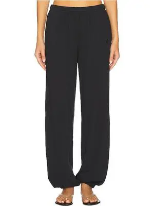 Eterne Boyfriend Lightweight French Terry Pocket Sweatpant - Faded Black