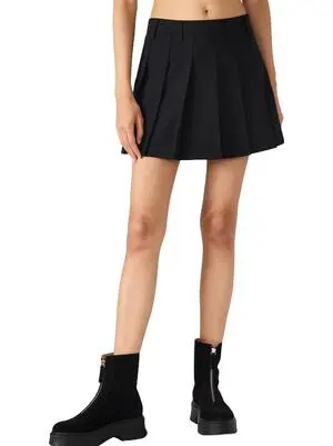 Steve Madden Margo Pleated Mini Skirt - Black