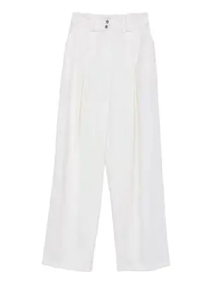 VESTIAIRE D'UN OISEAU LIBRE Pleated-front Trousers - White
