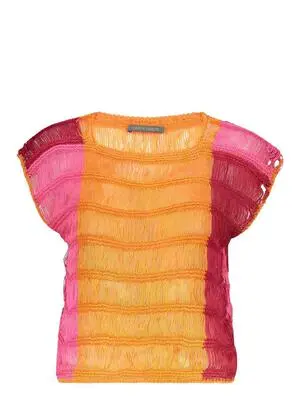 Alberta Ferretti Fringe-detailing Blouse - Orange