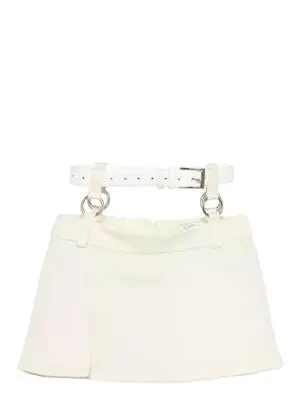 VESTIAIRE D'UN OISEAU LIBRE Mini Skirt With Belt - White