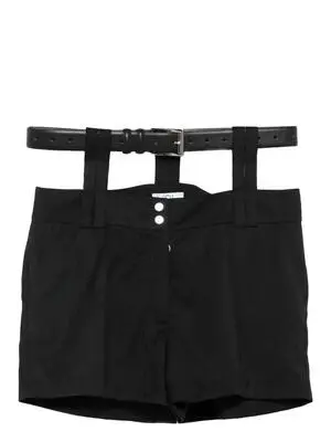 VESTIAIRE D'UN OISEAU LIBRE Belted Wool Shorts - Black