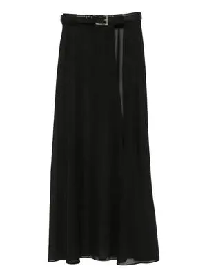 VESTIAIRE D'UN OISEAU LIBRE Belted Midi Skirt - Black