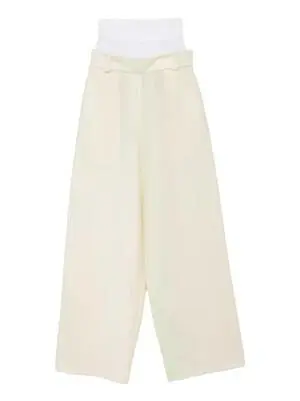 VESTIAIRE D'UN OISEAU LIBRE Elastic-waistband Trousers - White