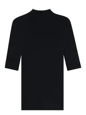 BOSS Ribbed High-neck T-shirt - Black
