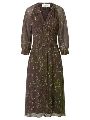 BA&SH Abstract-Print Smocked Dress