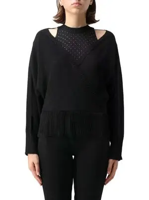 SIMONA CORSELLINI Cut-out Embellished Sweater - Black