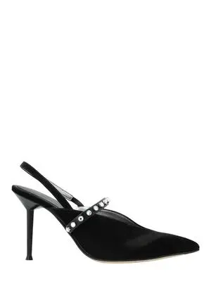 Alexander McQueen Crystal-embellished Slingback Pumps - Black