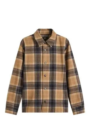 A.p.c. Bobby Check Wool Overshirt - Dark Navy