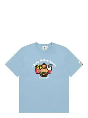 A BATHING APE Baby Milo Fast Food T-Shirt Sky Blue