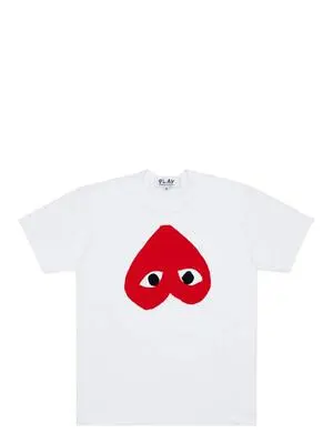 Play Comme Des Garcon Reverse Heart Logo T-shirt - White/red