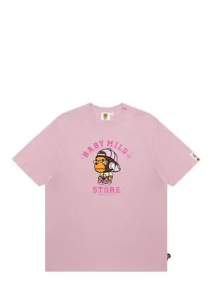 A BATHING APE Baby Milo Graphic Tee Pale Pink
