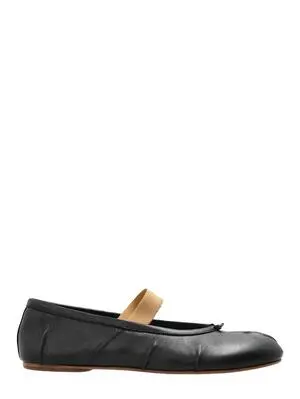 MAISON MARGIELA Tabi Ballerina Flat With Elastic Band - Black/nude