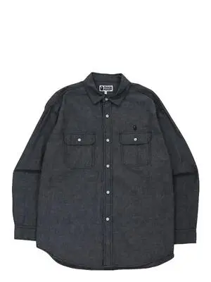 A BATHING APE Chambray Loose Fit Shirt - Black