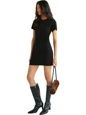 REFORMATION Sadie Cashmere Mini Dress - Black