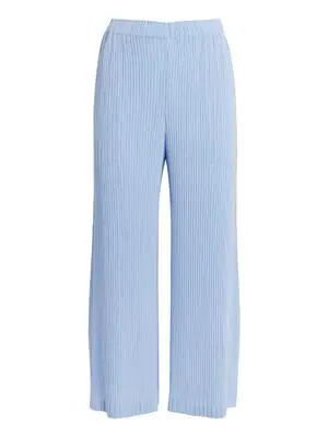 Issey Miyake Hatching Pleats Trousers - Blue