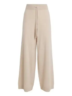 Max Mara Wool-cashmere Wide-leg Trousers - Beige