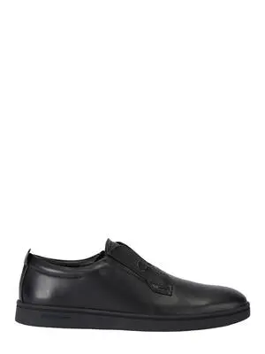 FERRAGAMO Leather Alfie Slip-on Sneakers - Black