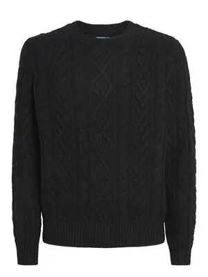 Ralph Lauren Wool-alpaca Fisherman Sweater - Black