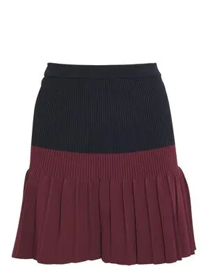 Sandro Knitted Pleated Mini Skirt - Blue
