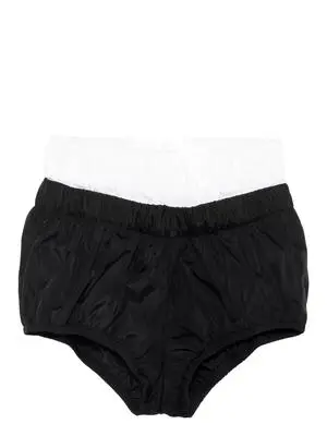VESTIAIRE D'UN OISEAU LIBRE Panelled Mini Shorts - Black