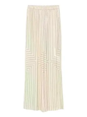 JOSEPH Pinstriped Geometric Print Trousers - Neutrals