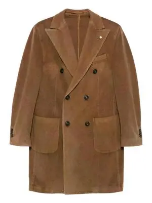 L.B.M. 1911 L.B.M. 1911 Double-Breasted Overcoat Brown