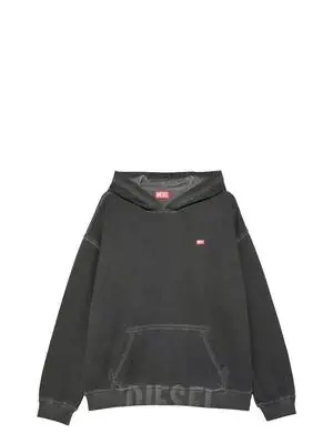 DIESEL Logo-embroidered Hoodie - Black