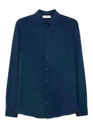 GRAN SASSO Button-down Cotton Shirt - Blue