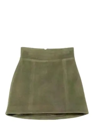 VESTIAIRE D'UN OISEAU LIBRE High-waisted A-line Mini Skirt - Green