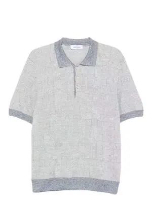 GRAN SASSO Checked Polo Shirt - Grey